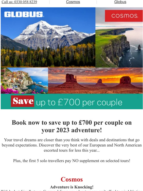 Cosmos Holidays: Download our brochure! | Milled