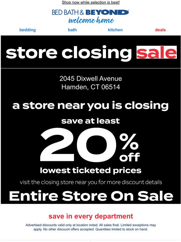 Bed Bath & Beyond: Everything on sale at your local store closing sale ...