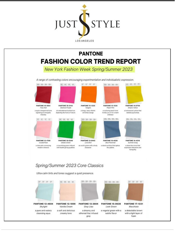 Jacket Society: Pantone Spring Summer 2023 Color Trends | Milled Jacket Society: Pantone Spring Summer 2023 Color Trends | Milled