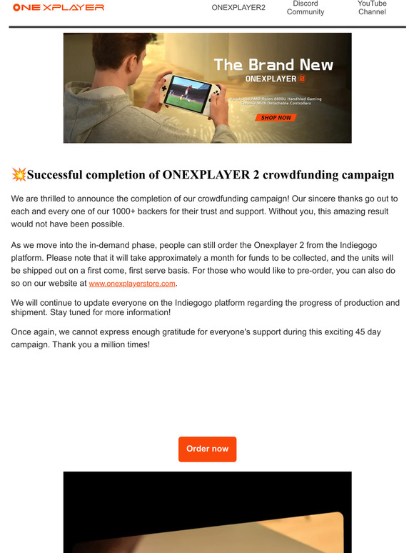 Onexplayer: Successful completion of ONEXPLAYER 2 crowdfunding campaign ...