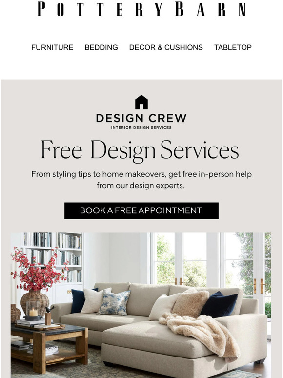Pottery Barn: FREE design help: Get a 2023 makeover | Milled