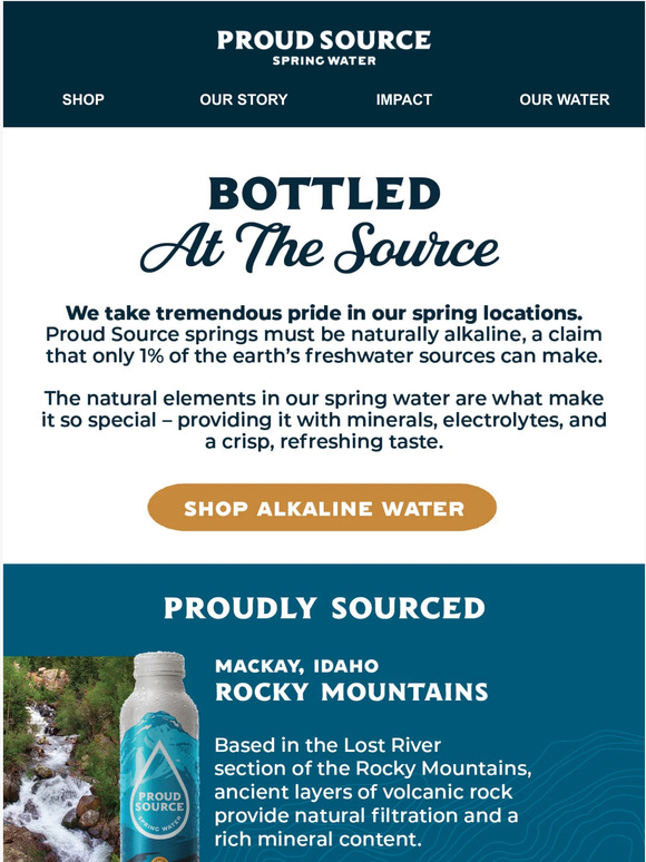 Proud Source Water: Bottled at the Source⛰ | Milled
