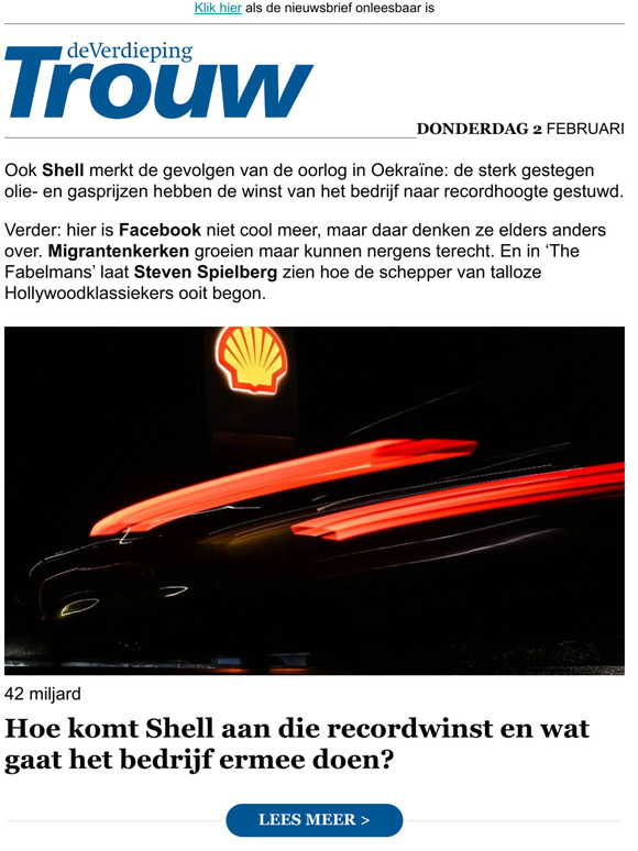 Trouw: Shell dankt recordwinst aan oorlog in Oekraïne | Milled