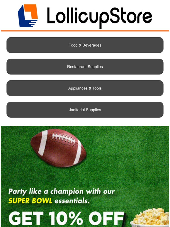 Lollicup: Touchdown! Super Bowl savings on essential products | Milled