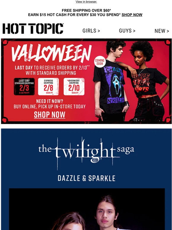 Hot Topic: Our Twilight Collection is here. Hold on tight, spider ...