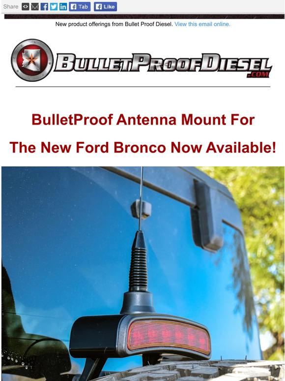 Bullet Proof Diesel: Ford BRONCO Antenna Mounts Now Available! | Milled