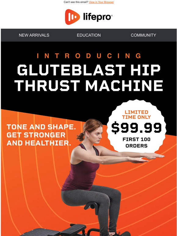 Lifepro: NEW GluteBlast Hip Thrust Machine | Milled