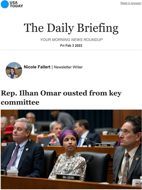 USA TODAY: Rep. Ilhan Omar ousted from key committee | Milled