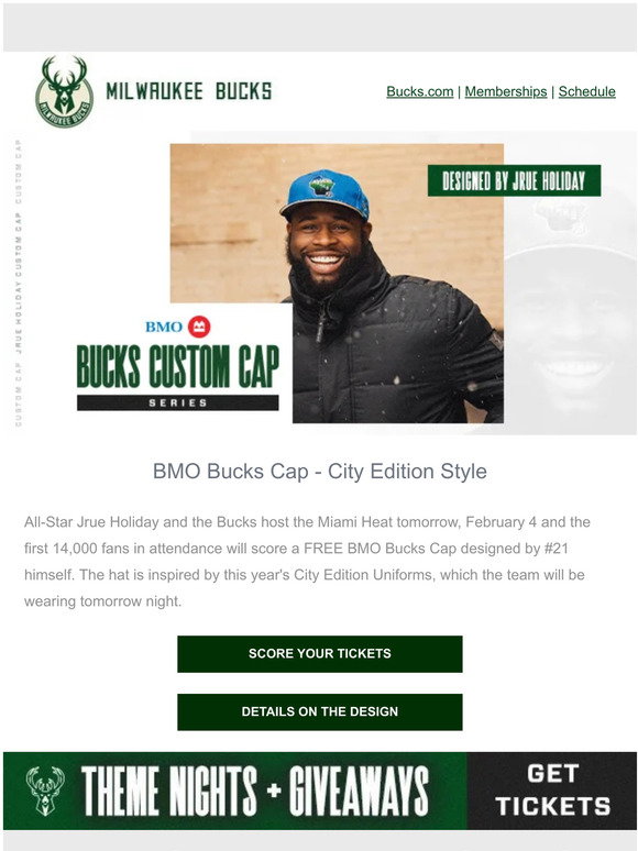 Bucks Pro Shop: Score Jrue Holiday's City Edition-Inspired BMO Bucks ...