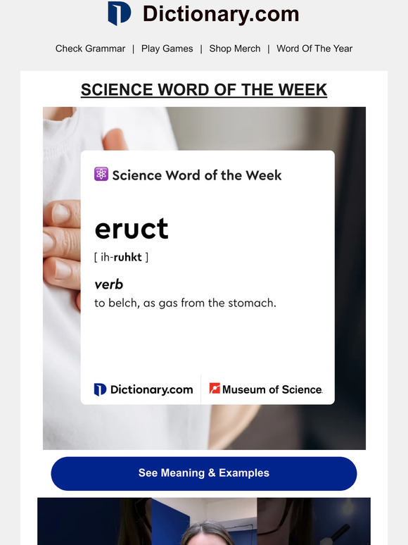 Dictionary.com: eruct | Science Word Of The Week | Milled
