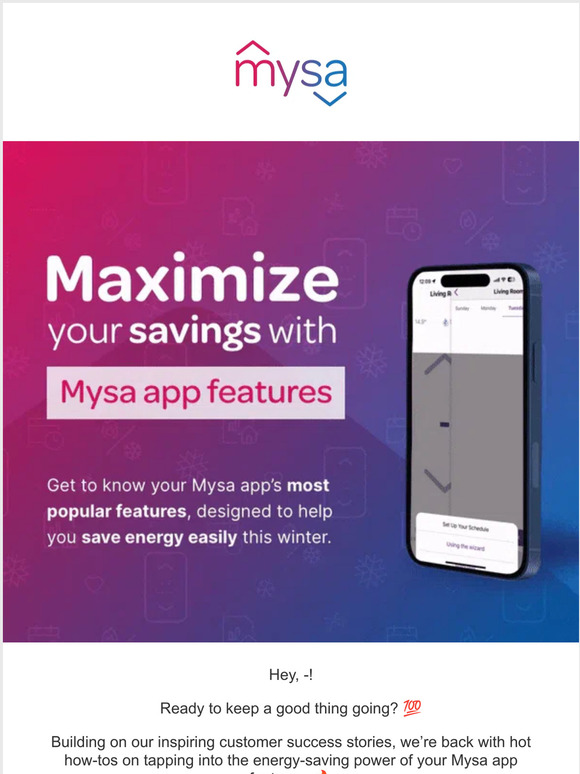 Mysa: Unlock your savings story with your Mysa app features. 🔑 | Milled