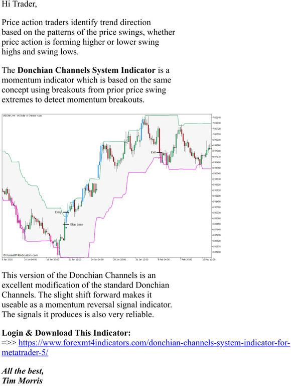 Forex MT4 Indicators: [Download] Donchian Channels System Indicator for ...