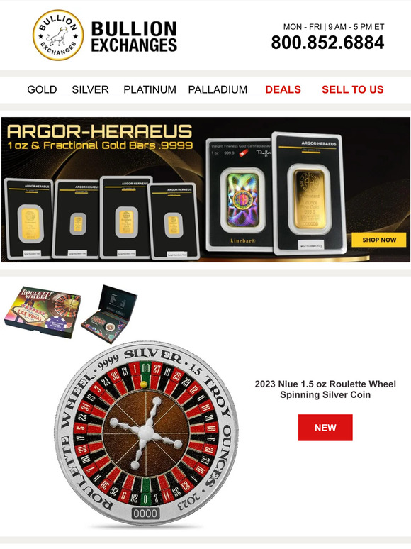 Bullion Exchanges: NEW Roulette Wheel Silver Coin! Grab Gold, Silver ...