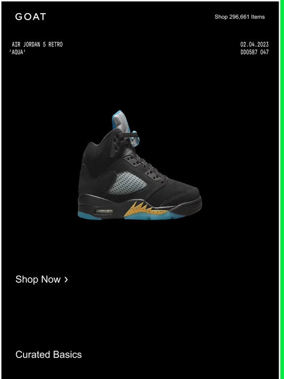 GOAT: [SEED] Just Dropped: Air Jordan 5 Retro 'Aqua' available now | Milled