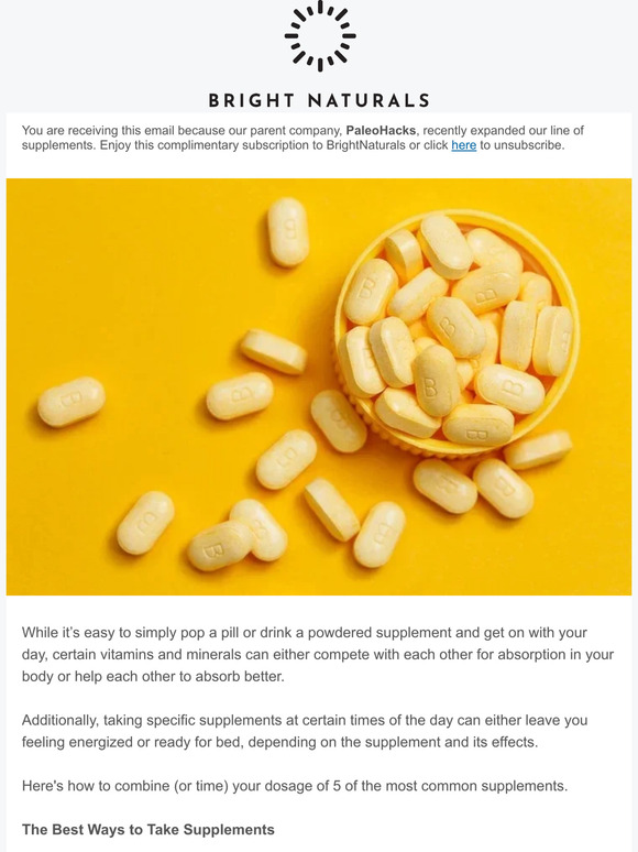 PaleoHacks: How and when to take your supplements... | Milled