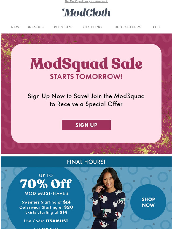Modcloth: A secret special offer — should we sign you up? | Milled