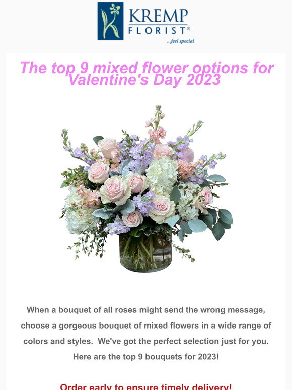 Kremp Florist: The top 9 non-rose bouquets for Valentine's Day | Milled