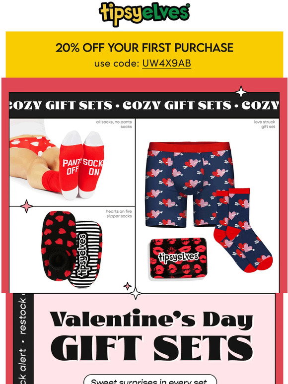 Tipsy Elves: gift a sweet surprise in V-Day gift sets 💋 | Milled