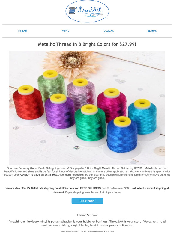 ThreadArt: Metallic Colors Thread Set Only $27.99! 🧵 Bright Colors | Milled