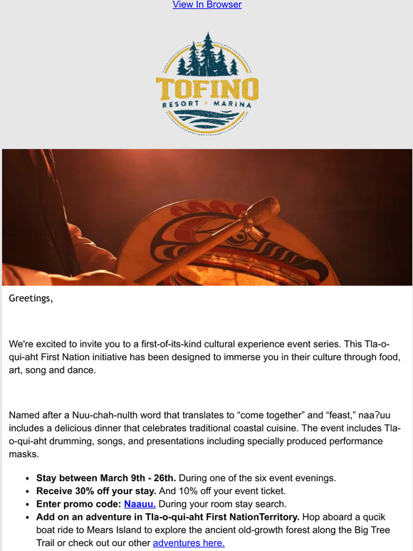 Tofino Resort + Marina: Tla-o-qui-aht First Nation Cultural Event ...