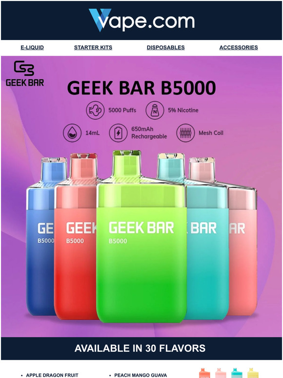 Vape.Sale: GEEK BAR B5000 DISPOSABLE!⚡Avail Now! | Milled