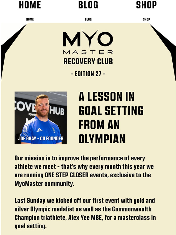 Myomaster: A lesson in goal setting from an Olympian. | Milled
