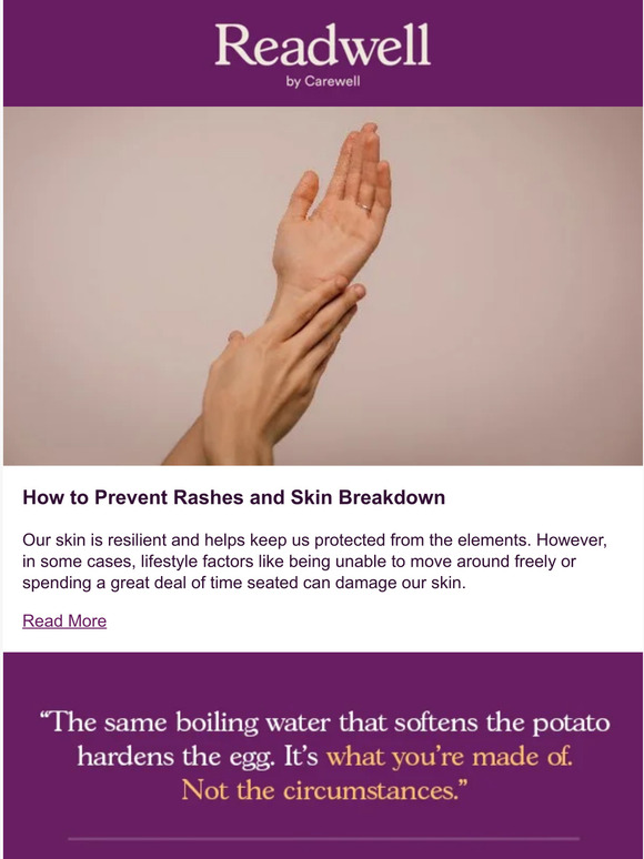 Carewell: How to Prevent Rashes and Skin Breakdown. | Milled