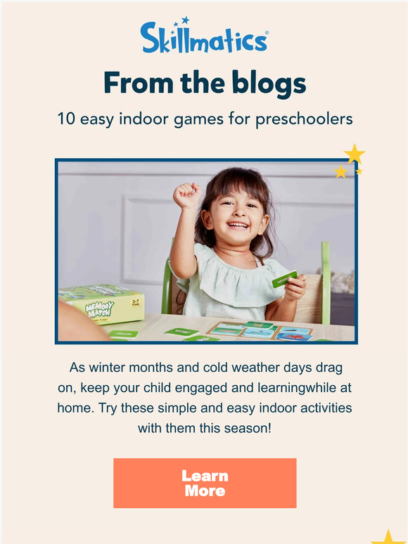 Skillmatics: 10 easy indoor games for your preschooler! | Milled