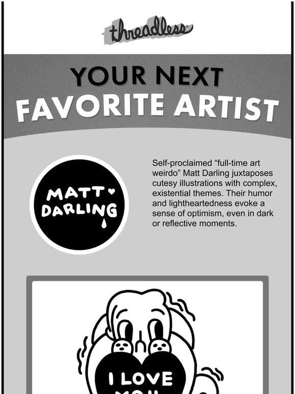 Threadless: Matt Darling makes existential cute. 💀 | Milled