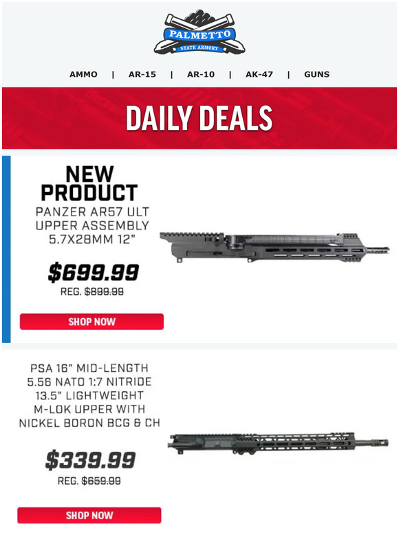 Palmetto State Armory: New Product! | Panzer 12" AR57 5.7x28mm ULT ...