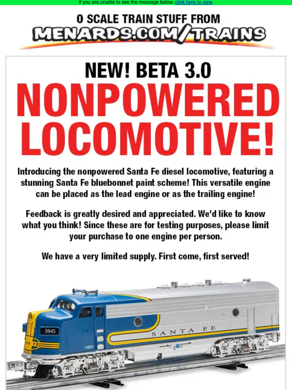 Menards: Santa Fe Bluebonnet Engines! | Milled