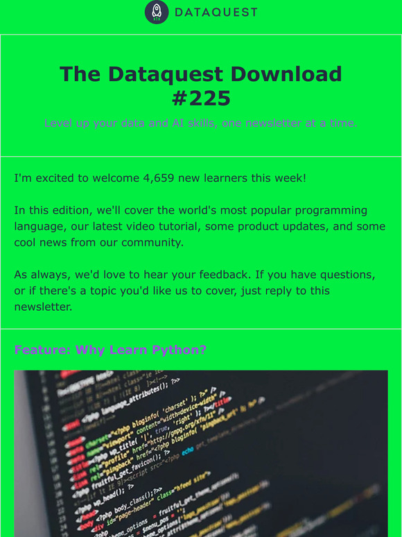 DataQuest: The most popular programming language | Milled