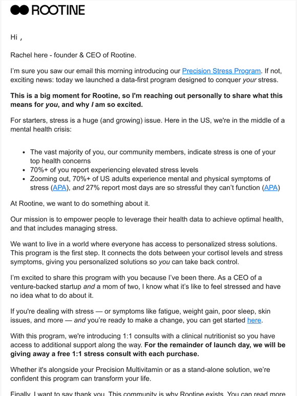 Rootine: Why I'm excited about the Precision Stress Program | Milled