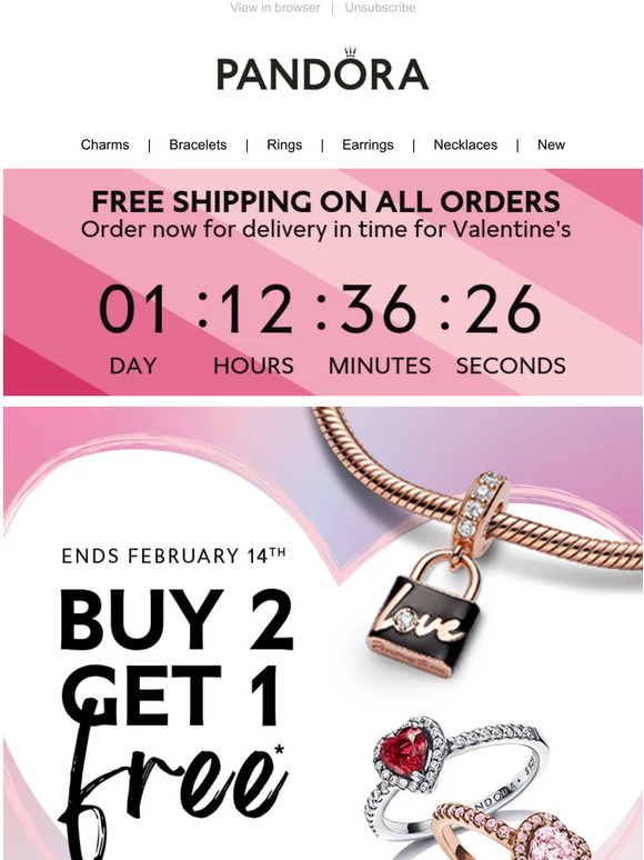 Pandora: Spoil yourself! We're offering buy 2 get 1 FREE | Milled