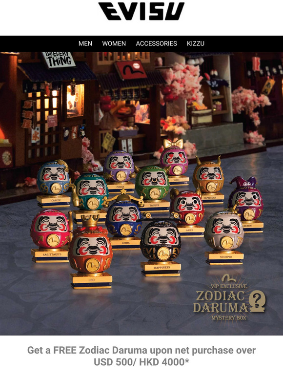 Evisu: [EVISU]YOUR BELOVED ZODIAC DARUMA MYSTERY BOX IS BACK! | Milled