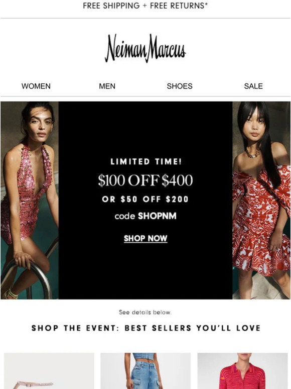 Neiman Marcus: Ends today: $50-$100 off your order | Milled