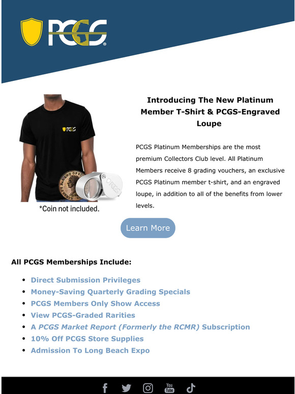 PCGS: Introducing The New Platinum Member T-Shirt and PCGS-Engraved ...