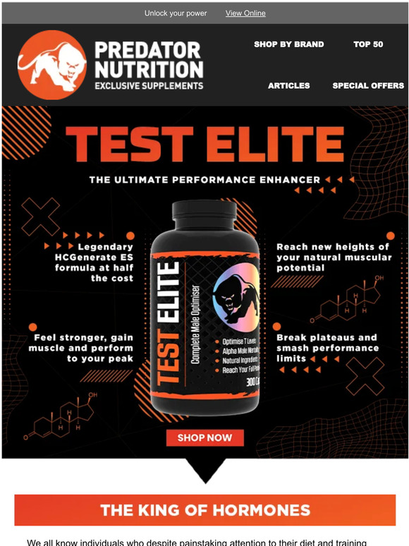 Predator Nutrition: Test Elite Ultimate Natural Test Booster | Milled