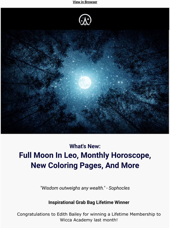 Wicca Academy: 🌕♌ Full Moon in Leo, New Coloring Pages, And More | Milled