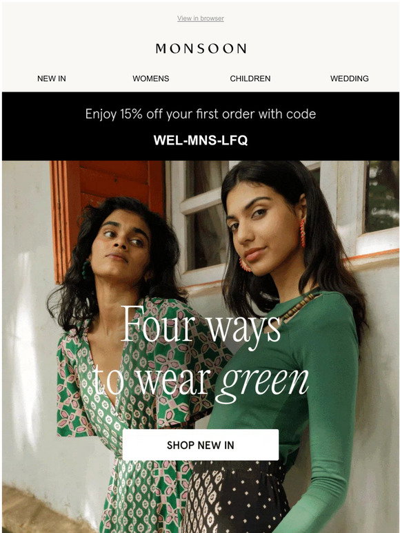 Monsoon: How to wear the colour of the season 💚 15% off | Milled