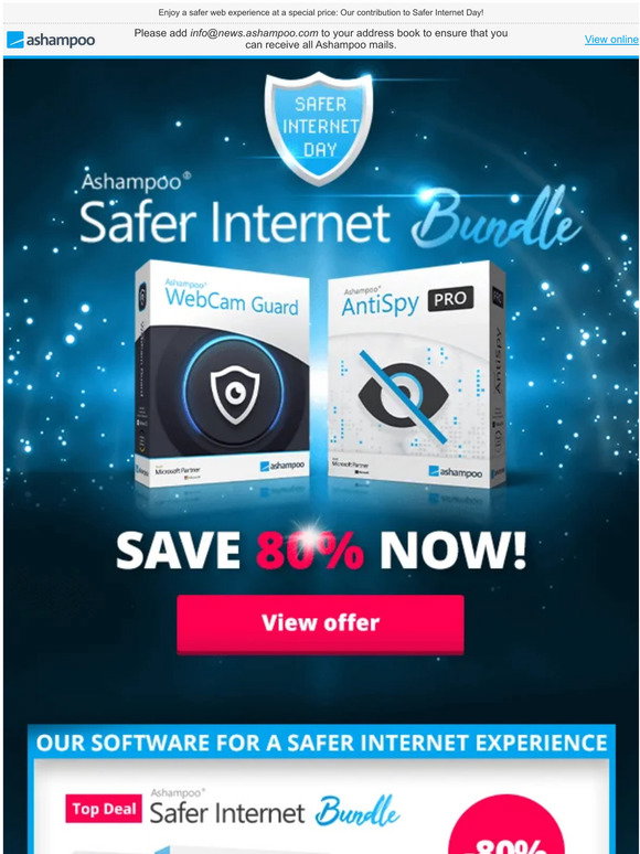 Ashampoo: Enjoy a safer web experience at a special price: Our ...