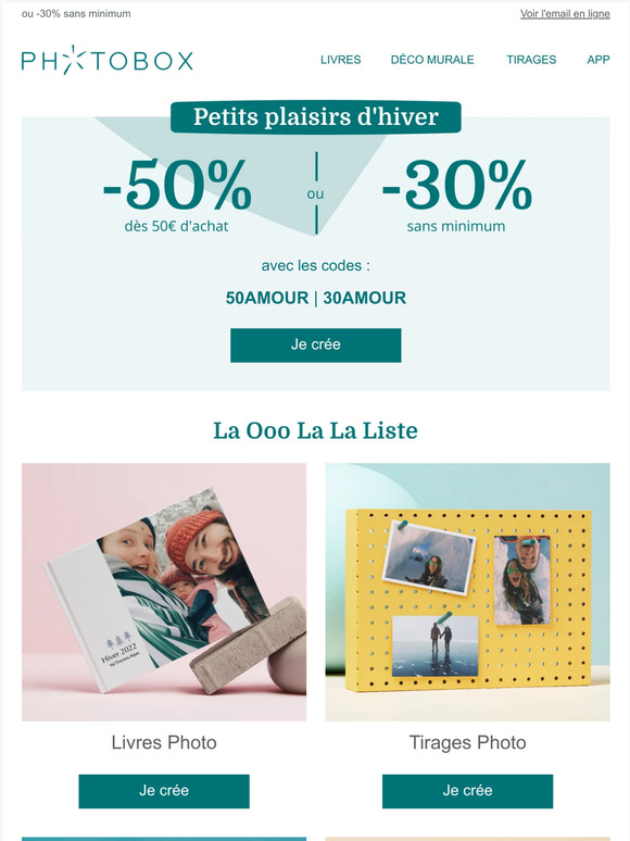 PhotoBox: -50% dès 50€ d'achat sur le site 🤟 | Milled