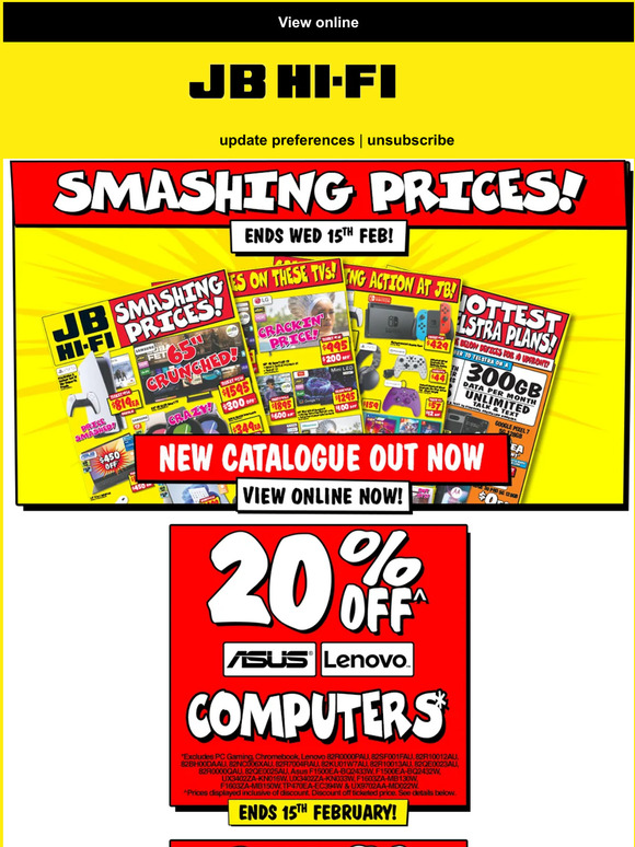 JB Hi-Fi: Prices Smashed on Computers, TVs & Stacks More! Starts Online ...