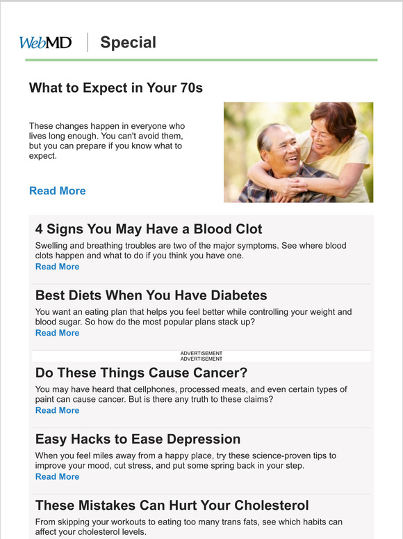 WebMD: What to Expect in Your 70s | Milled