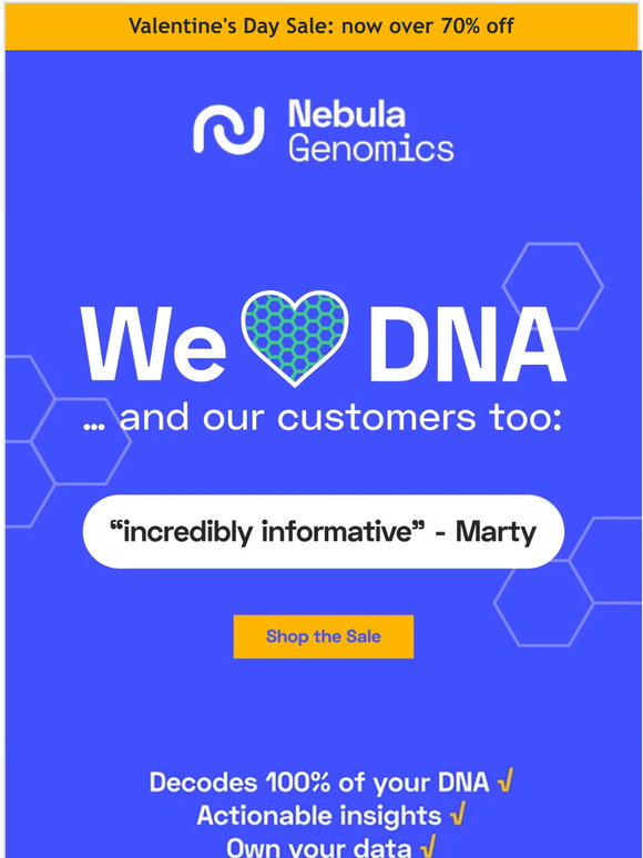 Nebula Genomics: Do you ️ DNA? Our Sale is ON! | Milled