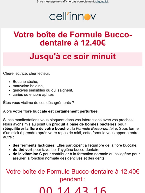Cellinnov FR: Votre boîte de Formule Bucco-dentaire à 12.40€ | Milled