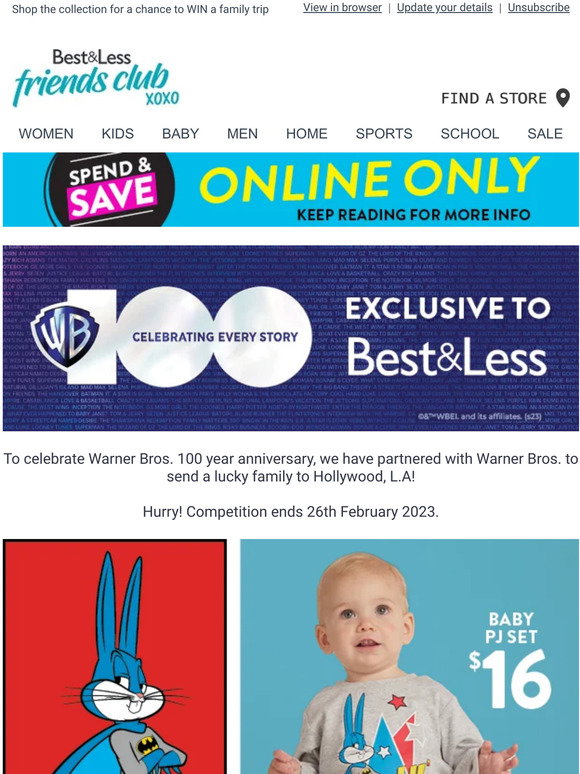 Best & Less: Exclusive Looney Tunes Collection - Celebrate Warner Bros ...