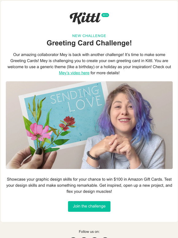 Kittl: New challenge: Mey’s Greeting Card Challenge! | Milled