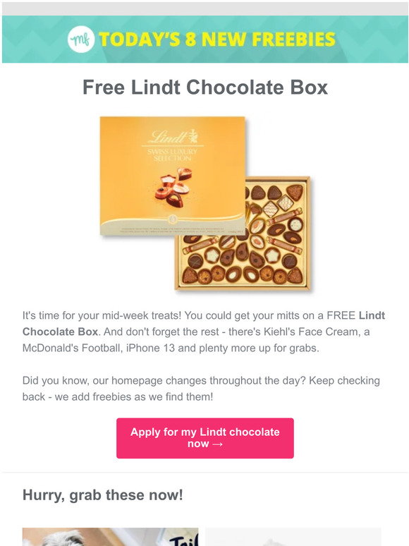 MagicFreebies: Free Lindt Chocolate Box | Milled