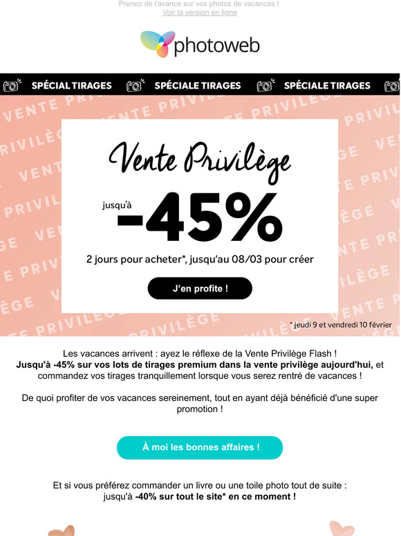 Photoweb: Jusqu'à -45% sur vos tirages premium ! | Milled